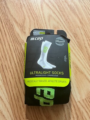 CEP Size 4 Womens UltraLight Medi Compression Socks Black/Green (15.5 ...