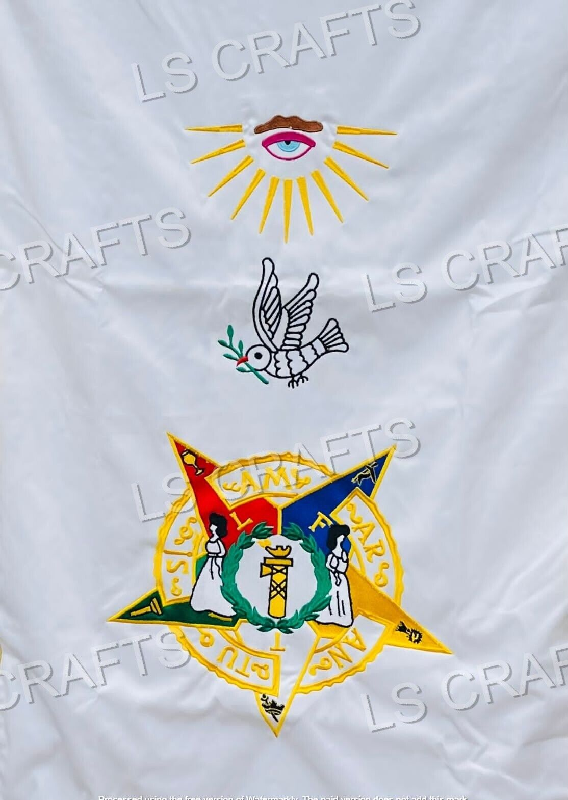 CUSTOMIZED MASONIC ORDER OF THE AMARANTH BANNER WITH CORD SIZE 30 "x42 ...