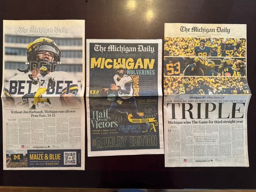 Michigan Football 2023-24 National Championship Season Newspaper Set | eBay