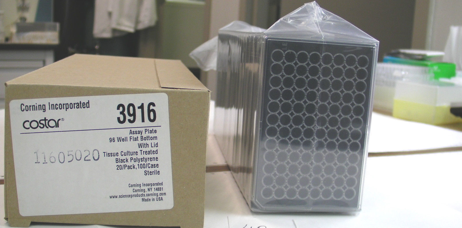 Assay Plate,96 Well,Flat Bottom, W/Lid,TC Treated,PN 3916 ,by 1 box of ...