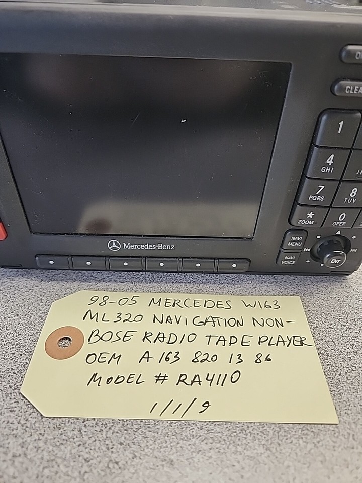 98-05 MERCEDES W163 ML320 NAVIGATION NON-BOSE RADIO TAPE PLAYER OEM ...