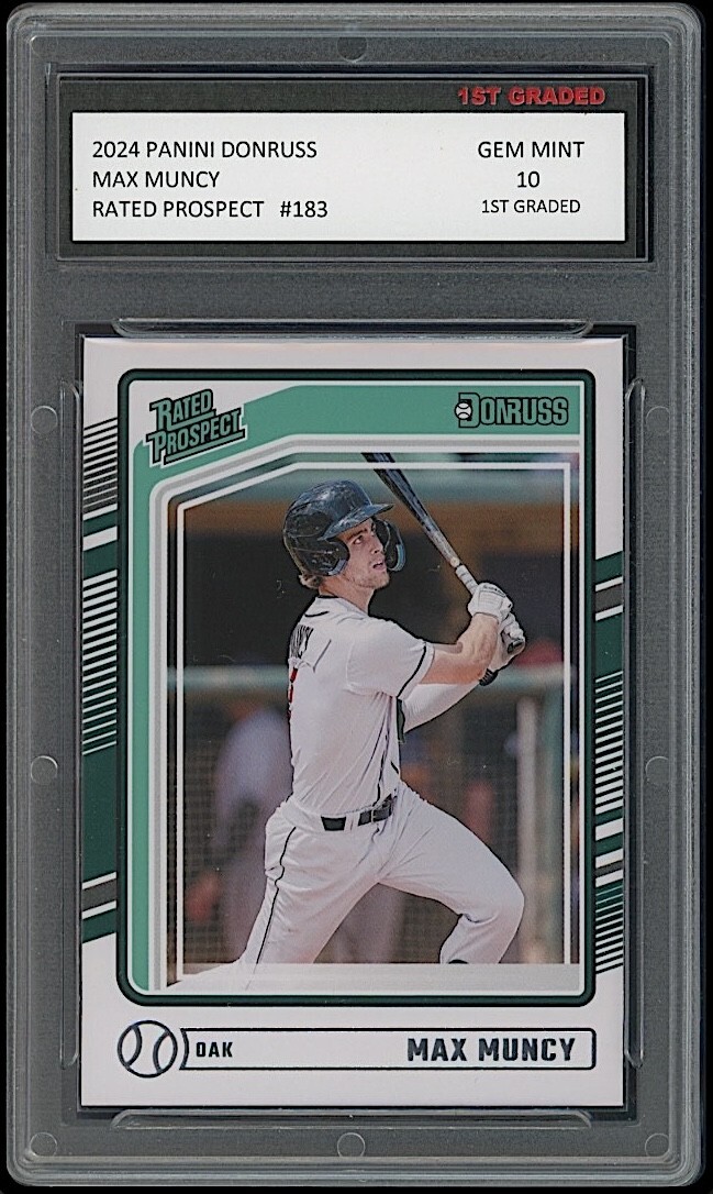 Max Muncy 2024 Panini Donruss 1st Graded 10 Rated Prospect MLB Rookie ...
