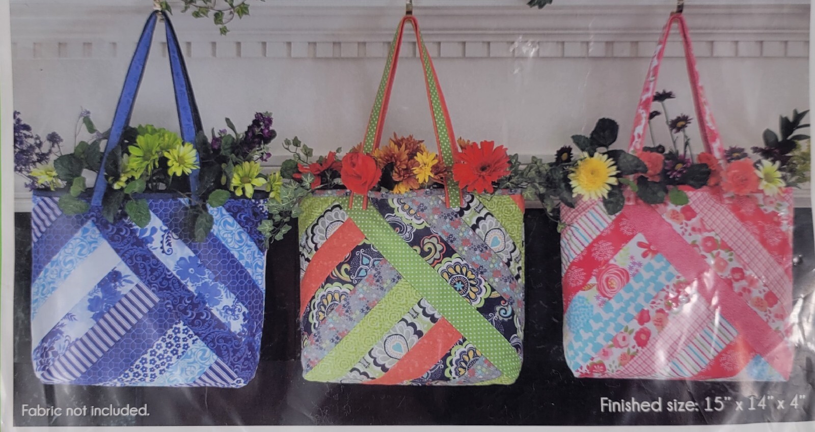 June Tailor Sew By Number Tote Pattern Printed On Batting 15"x14"x4" JT ...