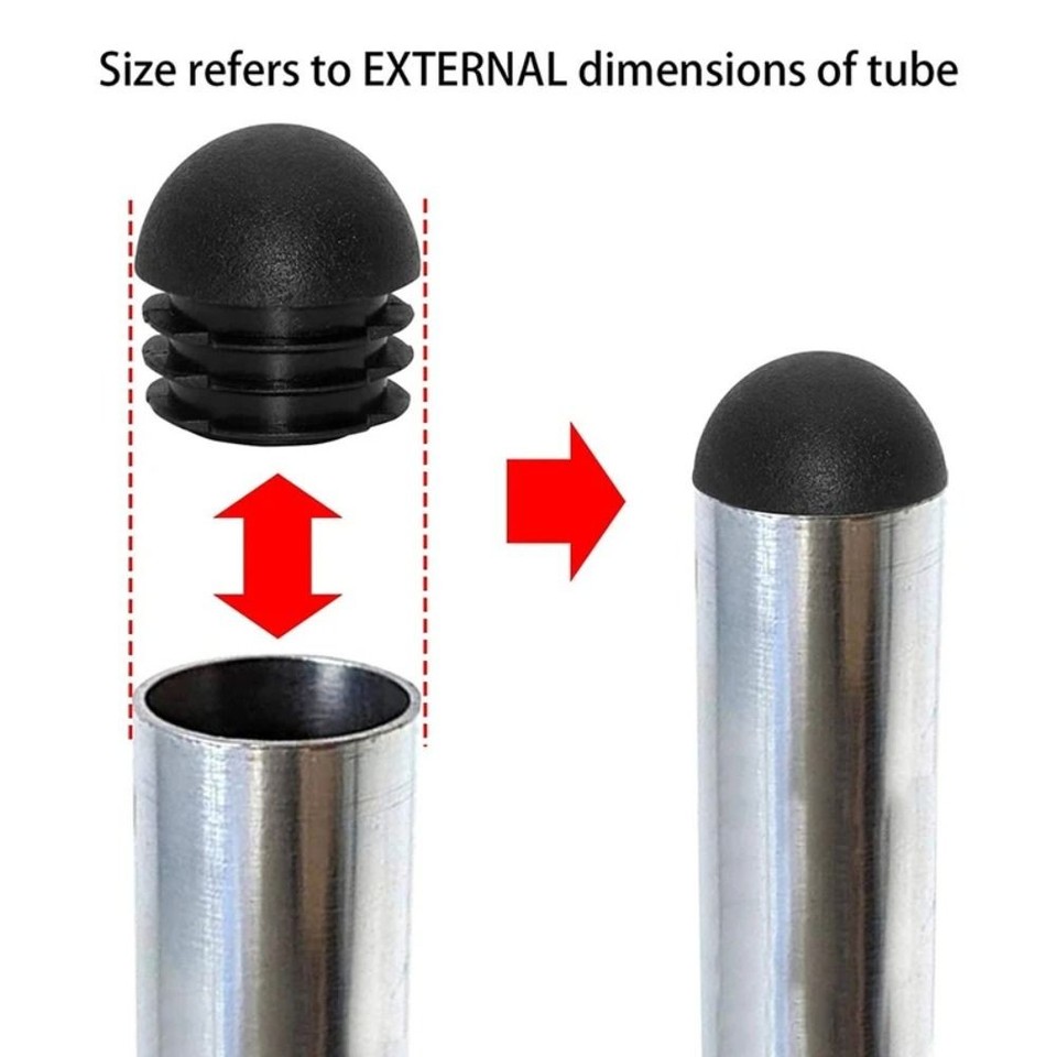 12 Pcs Black Furniture Round Pipe Plug Cushion Table Chair Leg Tube ...