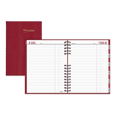 Rediform C550CRED Coilpro Daily Planner, 10 X 7.88, Red Cover, 12-month ...