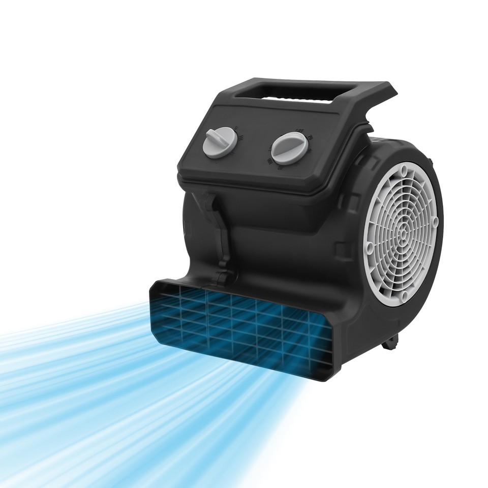 250W Blower Fan Black Floor Drying Fan Portable Floor Blower Fan with 3 ...