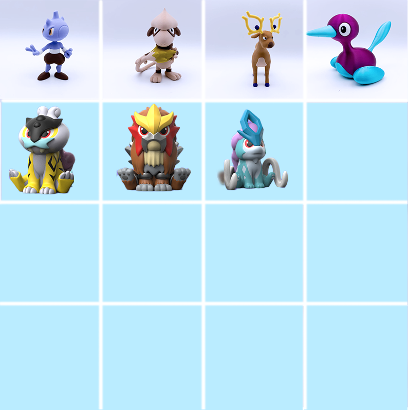 3D Printed Pokemon Desk Toy Decor Gift Fan Display Johto Region Catch ...