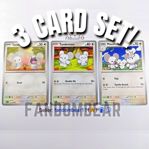 TANDEMAUS MAUSHOLD All 3 Cards Evolution SET 2023 Scarlet & Violet Base ...