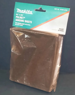 Makita 4.5" x 5.5" Polinet Sanding Sheets 100 Grit 50 pcs 742105-OC | eBay