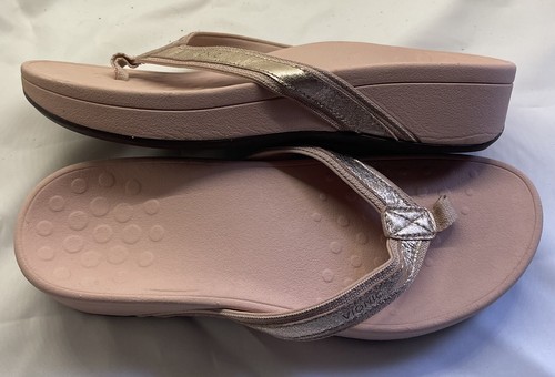VIONIC Orthaheel High Tide Metallic Platform Toe Post Sandals Women's ...