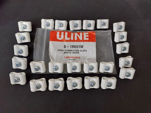 25pcs Gridwall Joining Clips, White - Wire Grid Panel Connector, ULINE ...