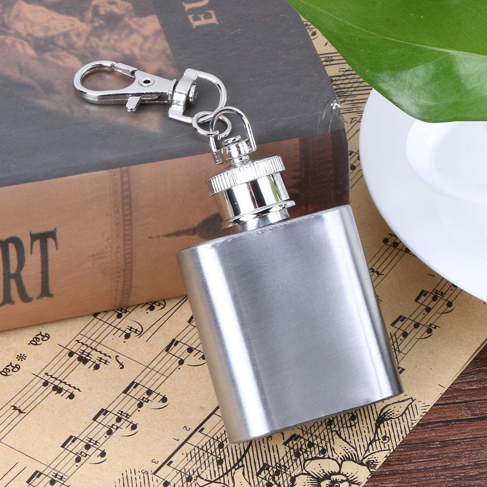 1oz 28ml Portable Mini Stainless Steel Flask Wine Bottle with Keychain ...