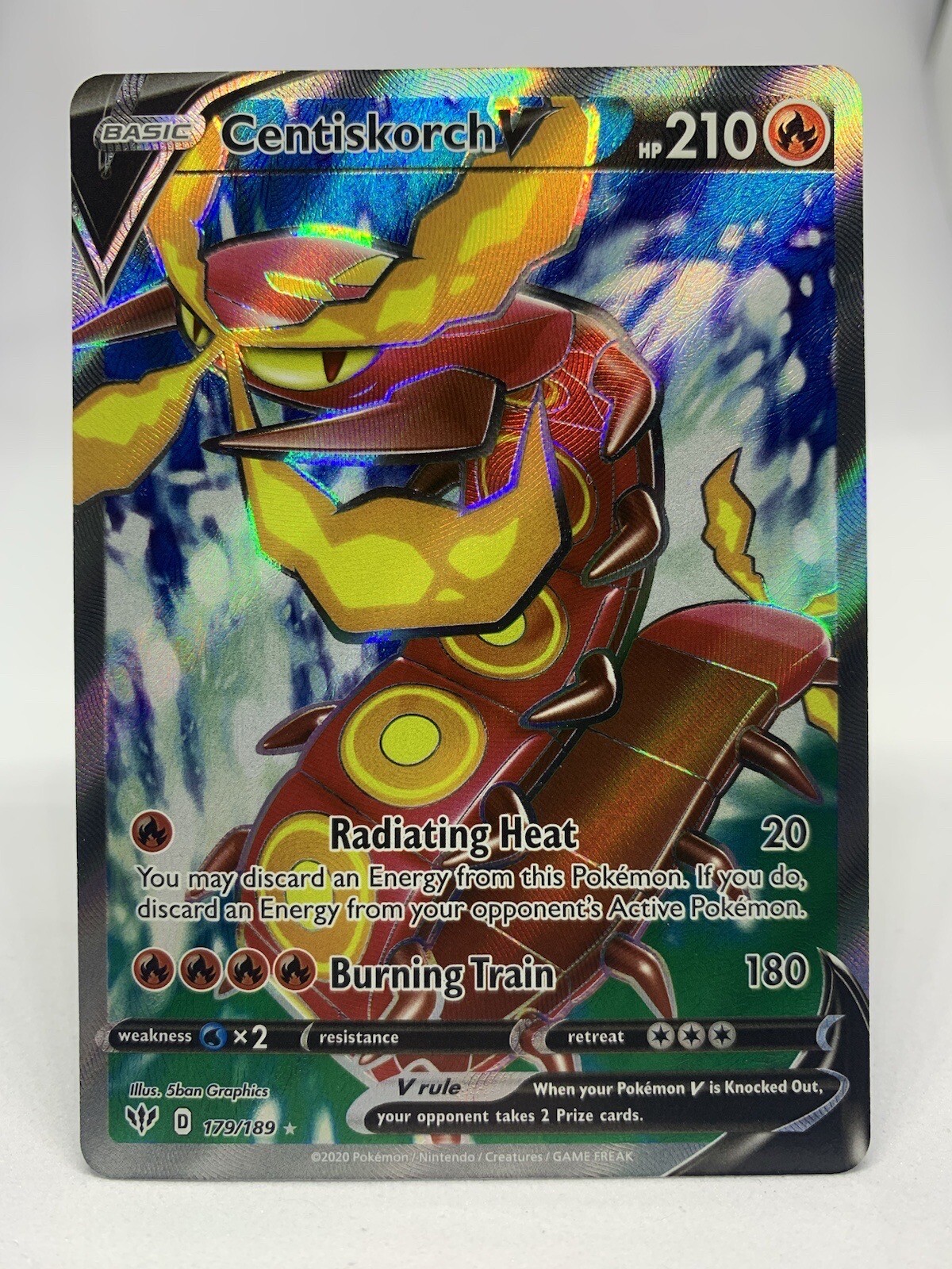 Pokémon TCG Centiskorch V Darkness Ablaze 179/189 Holo Full Art Ultra ...