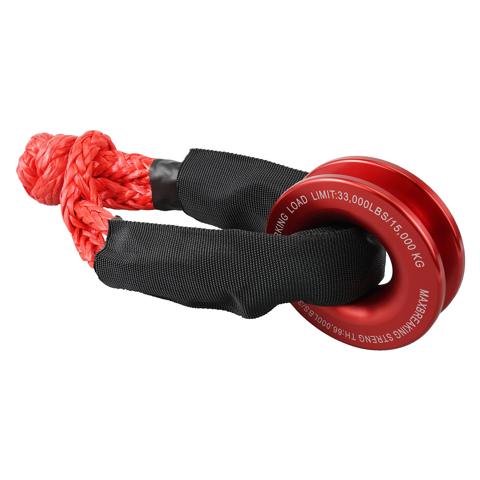 Heavy Duty Recovery Ring Snatch Block Pulley Soft Shackle Tow Winch ...