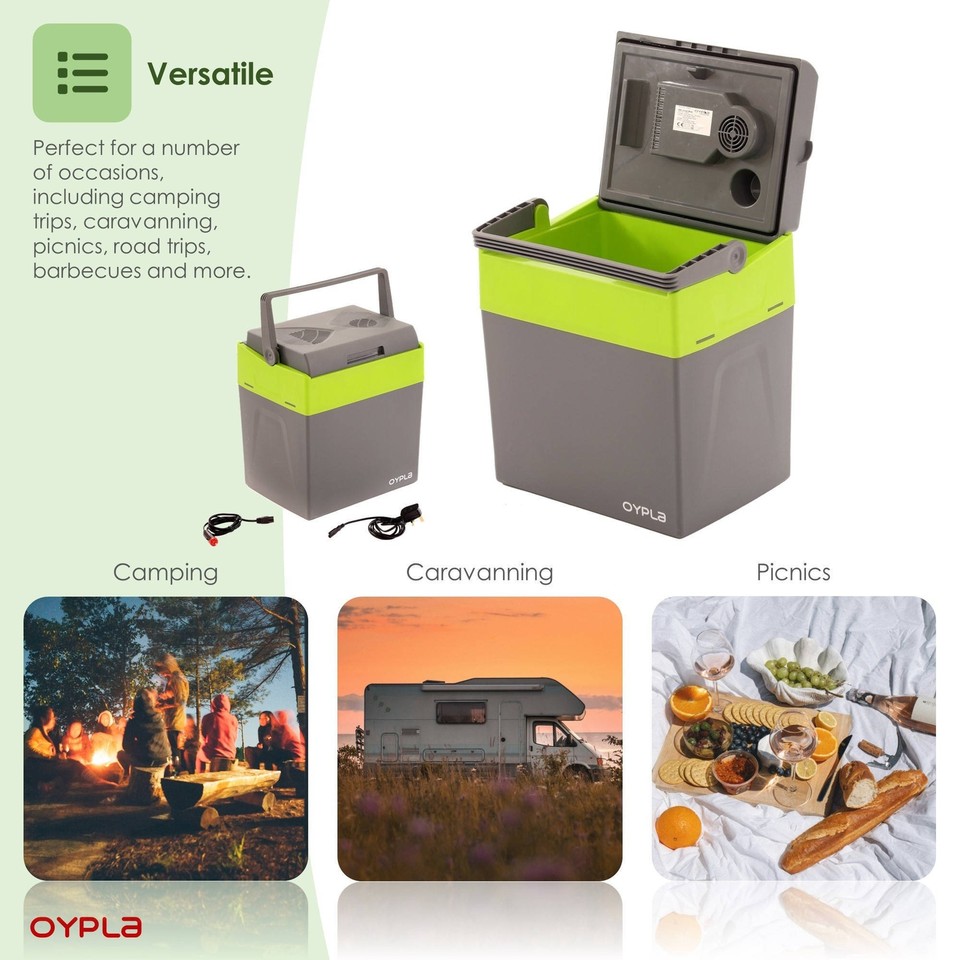 30L 240V AC & 12V DC Coolbox Hot Cold Portable Electric Summer Cool ...