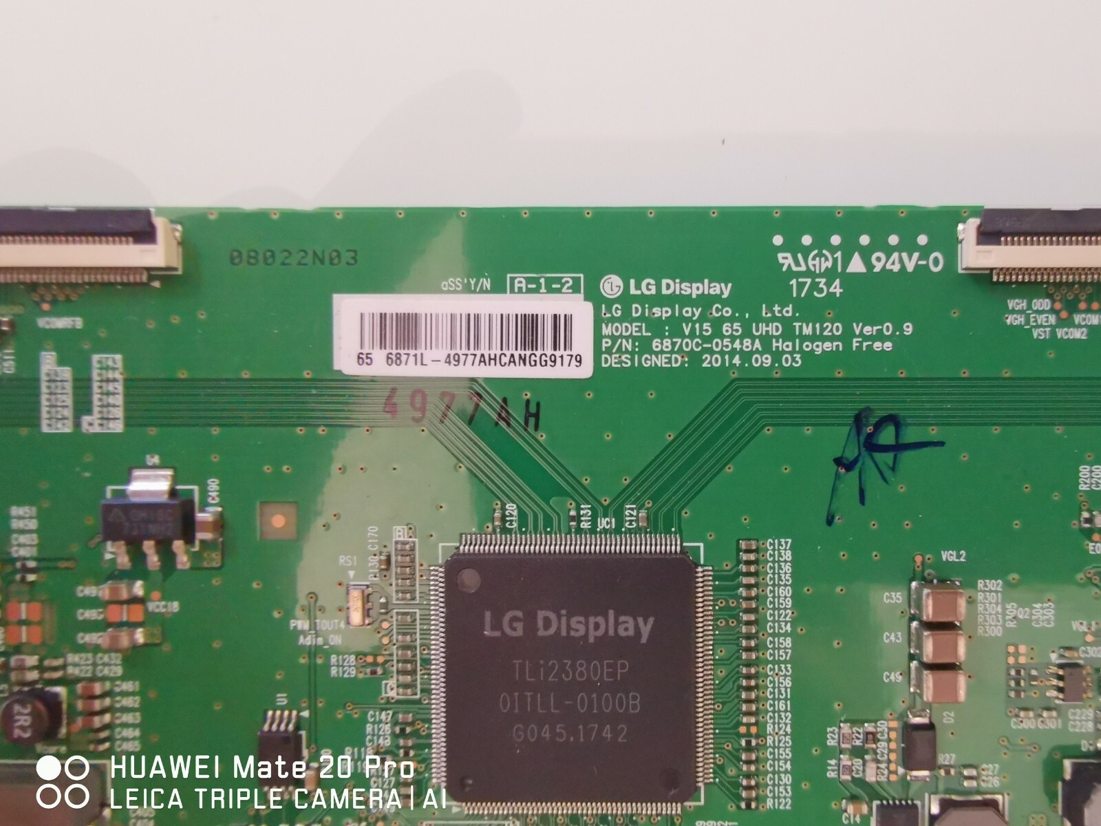 Scheda Tcon LG DISPLAY V15 65 UHD TM120 VER0.9 6871L 4977AH T-CON ...