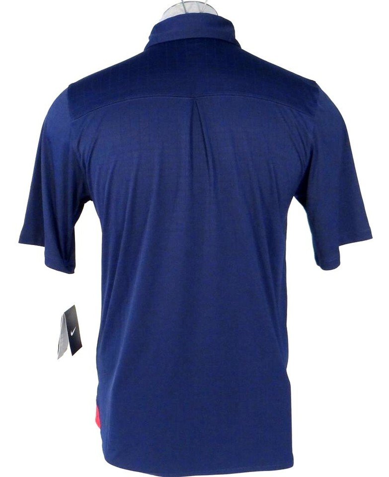 Nike Dri Fit Navy Blue & Red Short Sleeve Polo Shirt Men's NWT | eBay