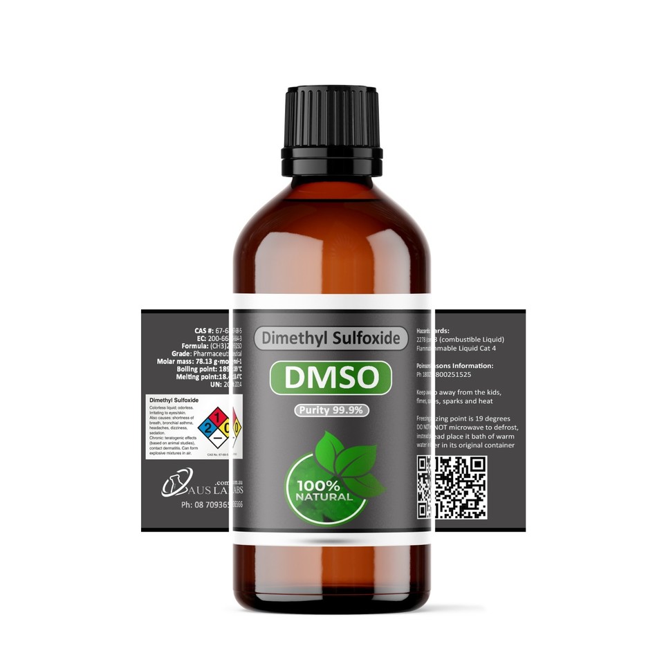 DMSO 99.9% Pharma Grade Dimethyl Sulfoxide Amber Glass Bottles Aus ...