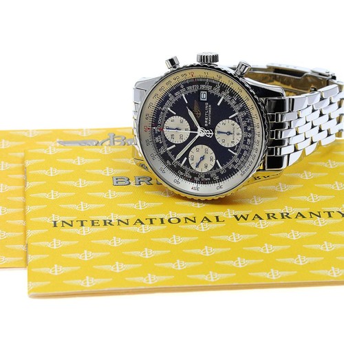 BREITLING NAVITIMER A13322 42mm SS Black/Silver Automatic Chronograph ...