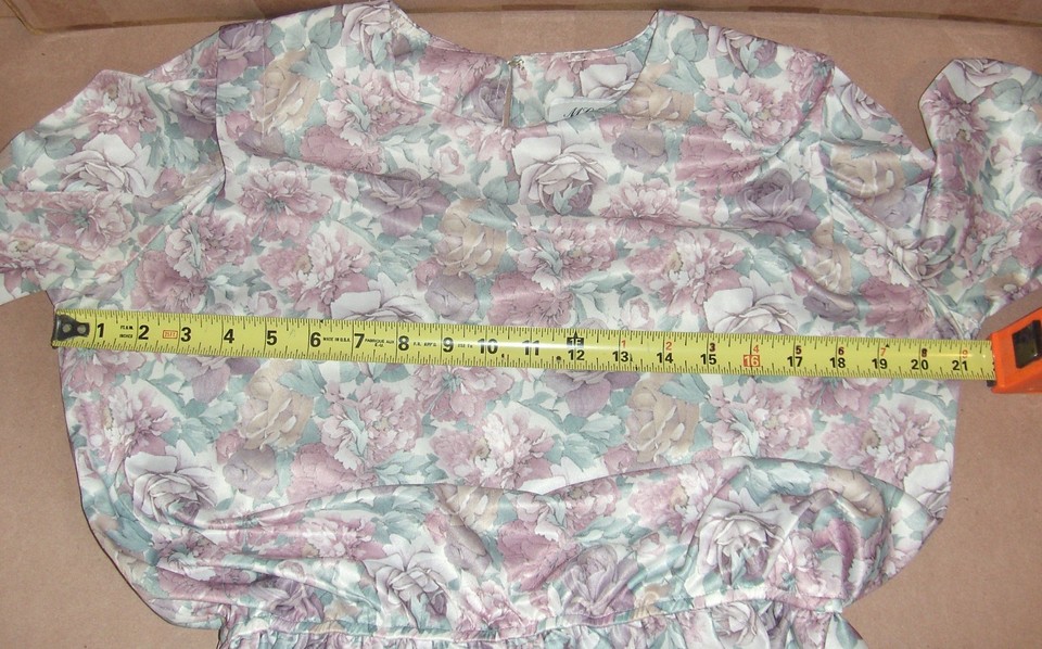 Pretty PINK & PURPLE ROSES /MCS ltd. New York/ 14P dress 3/4 sleeves | eBay