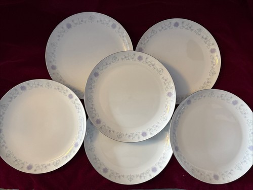 Set/6 Premiere Fine China ~Lavender Rose~ 10 1/2” dinner plates purple ...