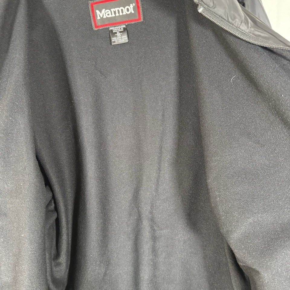 Marmot Jacket Black Full Zip Nylon Shell Lined Hiking Trail Walk ...