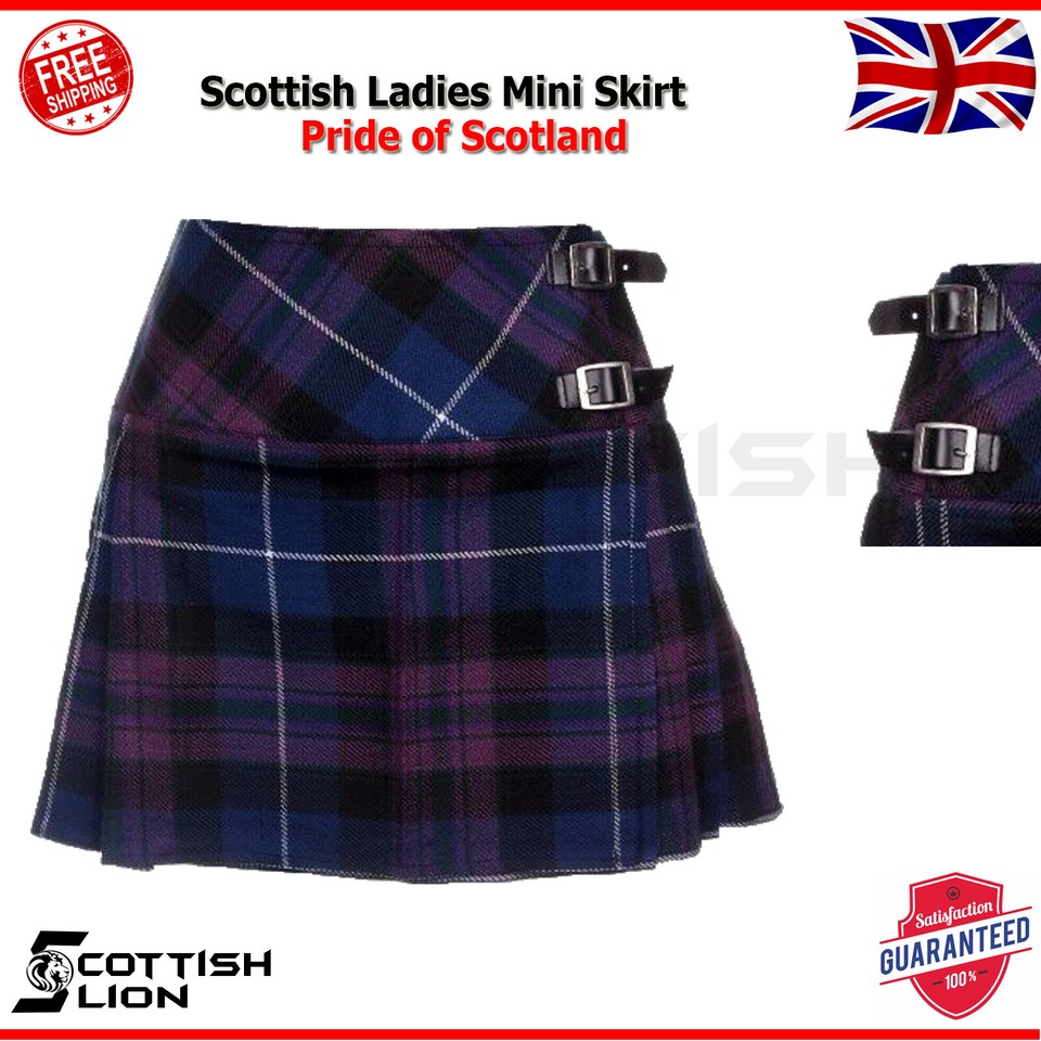 Ladies Women Mini Short Kilt Tartan Scottish Pleated Billie Kilts ...