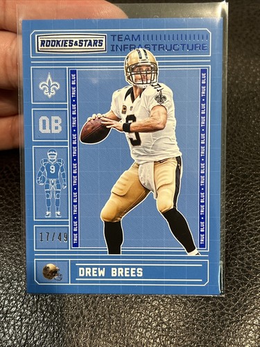 2016 Rookies & Stars Team Infrastructure True Blue Card #27 Drew Brees ...