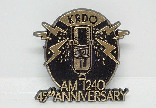 KRDO AM 1240 45th Anniversary Microphone gold tone Vintage Lapel Pin | eBay