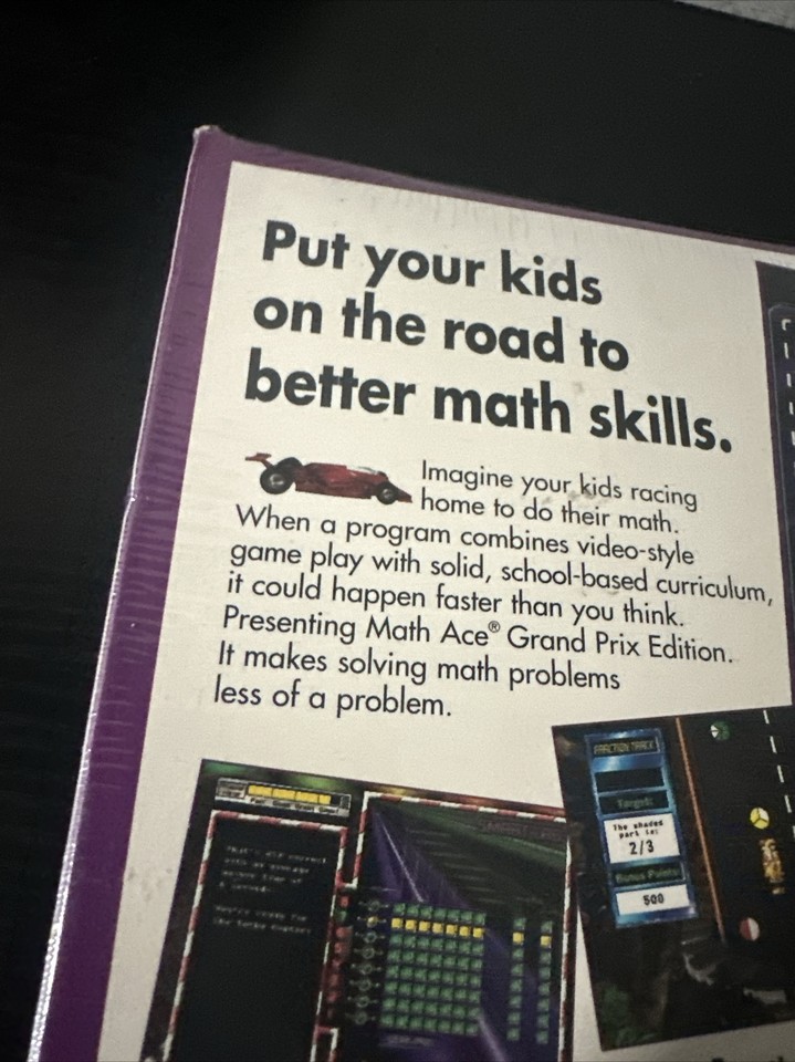 Math Ace Grand Prix Edition PC CD Rom Sealed Package 1995 RPG Gaming ...
