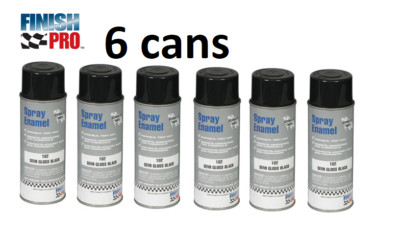 Black Enamel Spray Paint Semi Gloss, 12 Oz, 6 Cans | eBay