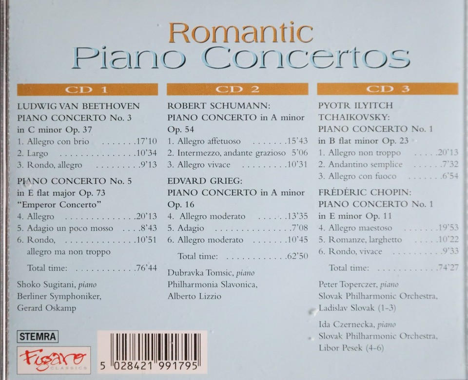 Romantic Piano Concertos-Grieg,Schumann,Tchaikovsky,Chopin...3 CD | eBay