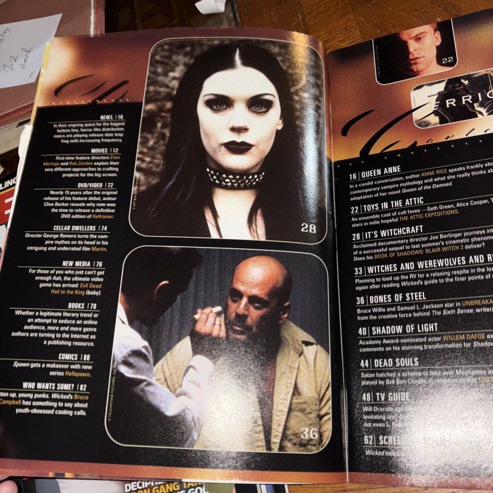 Wicked Horror Magazine Fall 2000 Anne Rice Blair Witch Rob Zombie Buffy ...