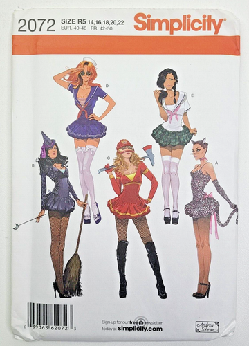 Simplicity Sew Pattern 2072 Sexy Costumes Witch Cat Sailor Firefighter ...