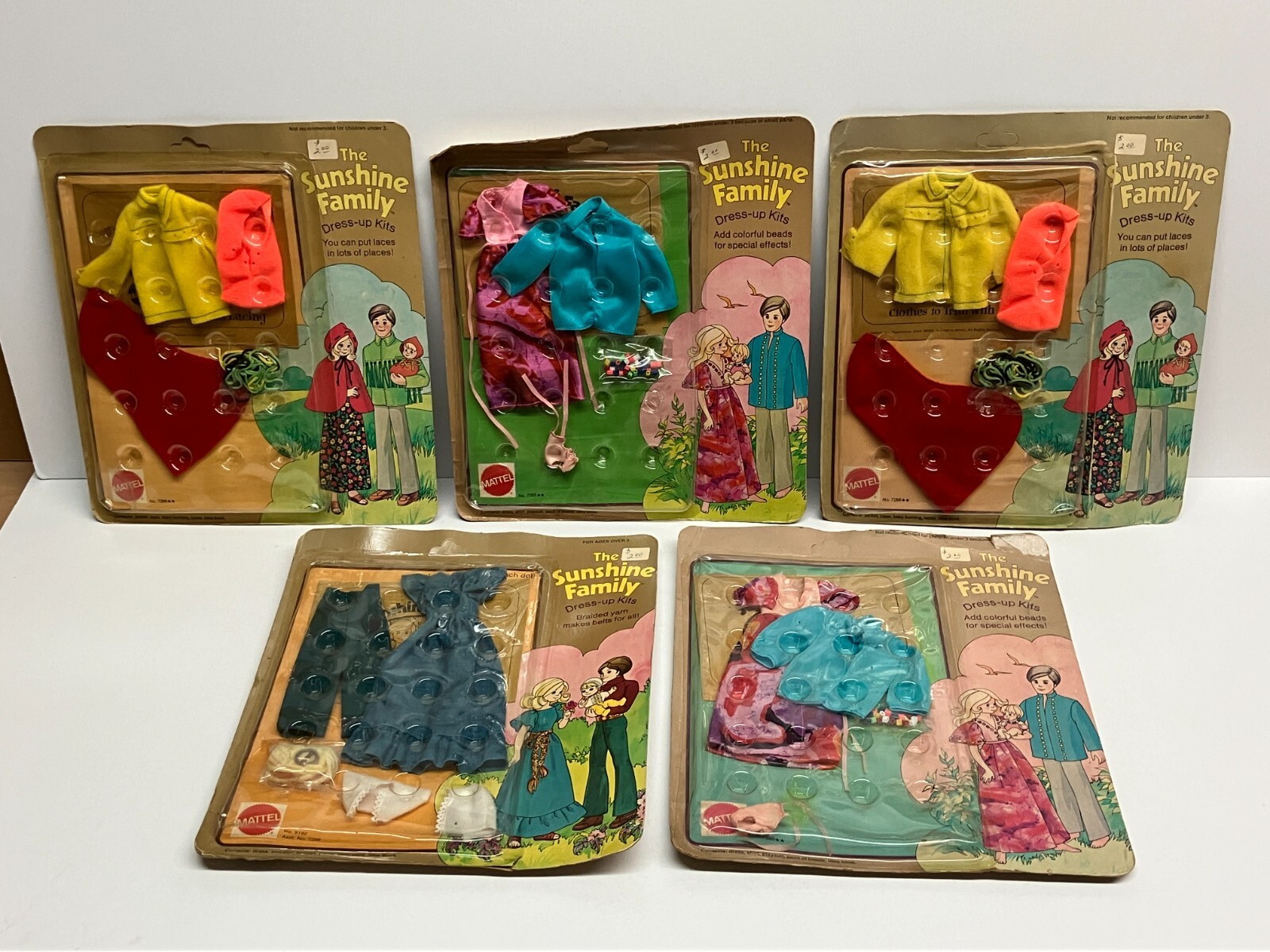 Lot of 5 ** vintage 1975 Mattel THE SUNSHINE FAMILY Dress-up Kits Doll ...