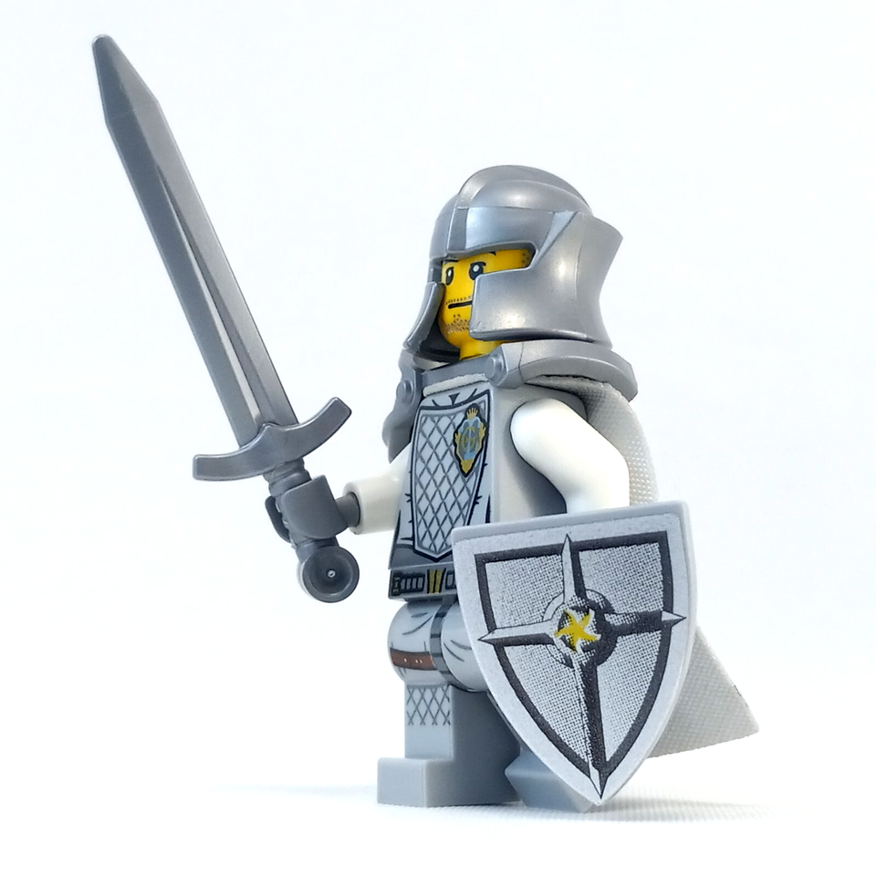 LEGO Castle White Falcon Lion Knight Minifigure Medieval Warrior BAM D ...