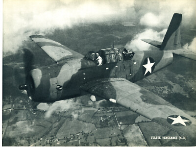 1943 Vintage Print WW2 Plane Vultee Vengeance A-31 A31 Dive Bomber ...