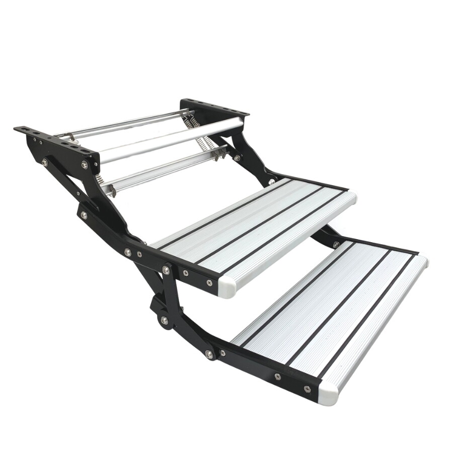Double Caravan Step Pull Out Folding Aluminium Steps Off Road RV Camper ...