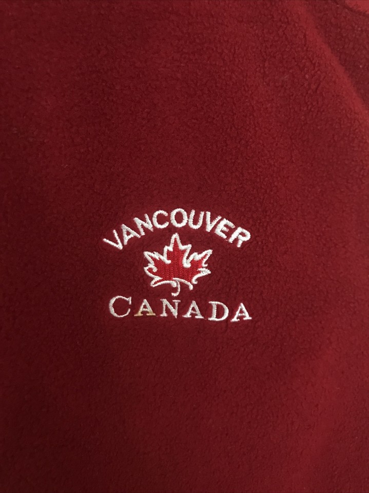 Northern Vibe Vancouver Canada Red Full Zip Vest Youth XL Fleece ...
