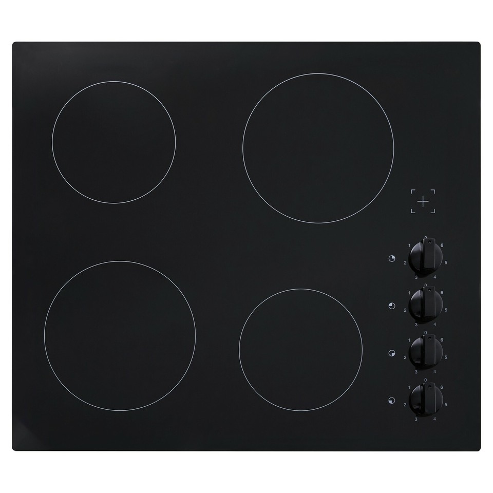 Cookology Ceramic Hob 60cm with 4 Cooking Zones & Dial Controls - Black ...