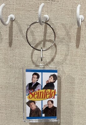 Seinfeld Acrylic Double Sided Keychain Ring TV Show Jerry George Elaine ...