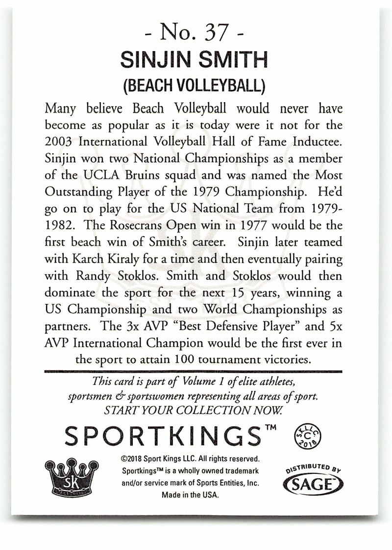 2018 SportKings Sport Kings #37 Sinjin Smith Beach Volleyball | eBay