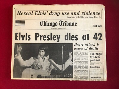1977, Elvis Presley, "Elvis Dies" Newspaper (Scarce / Vintage) | eBay