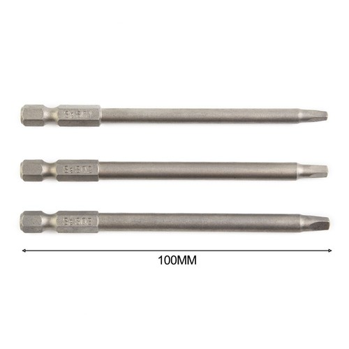 3 Pcs/Set 100mm SQ1-SQ3 Square Head Electric Screwdriver Head Screw ...