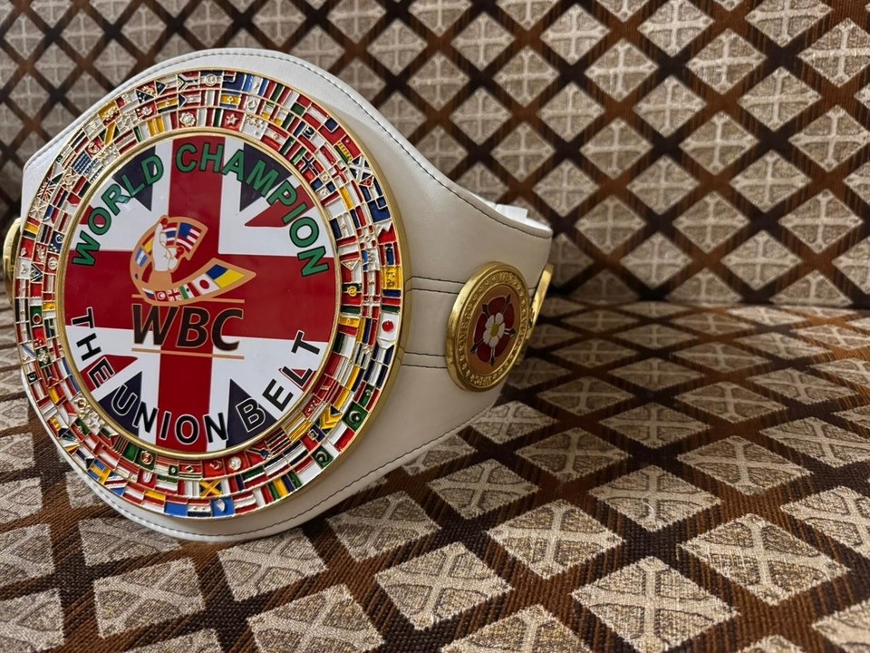 WBC UNION CHAMPION TITLE BELT/WBC BELT WITH BRASS PLATES 3D/WBC WHITE ...