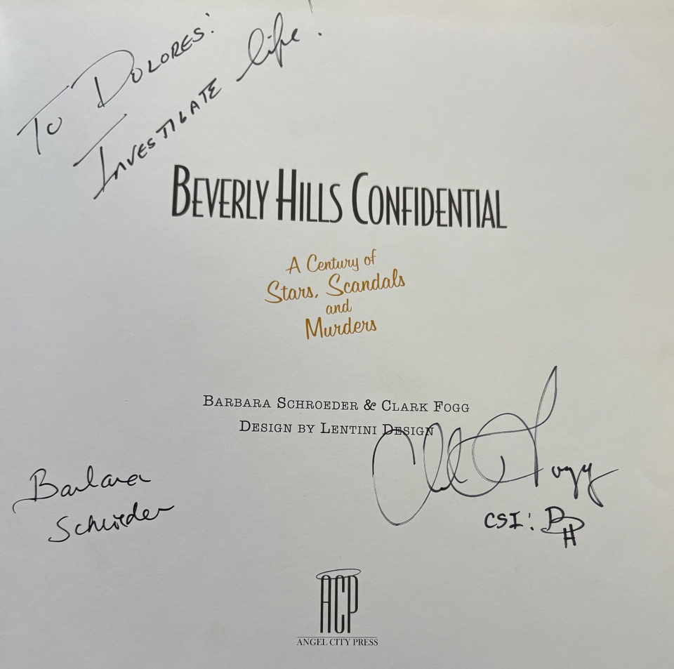BARBARA SCHROEDER & CLARK FOGG AUTOGRAPHED "BEVERLY HILLS CONFIDENTIAL ...