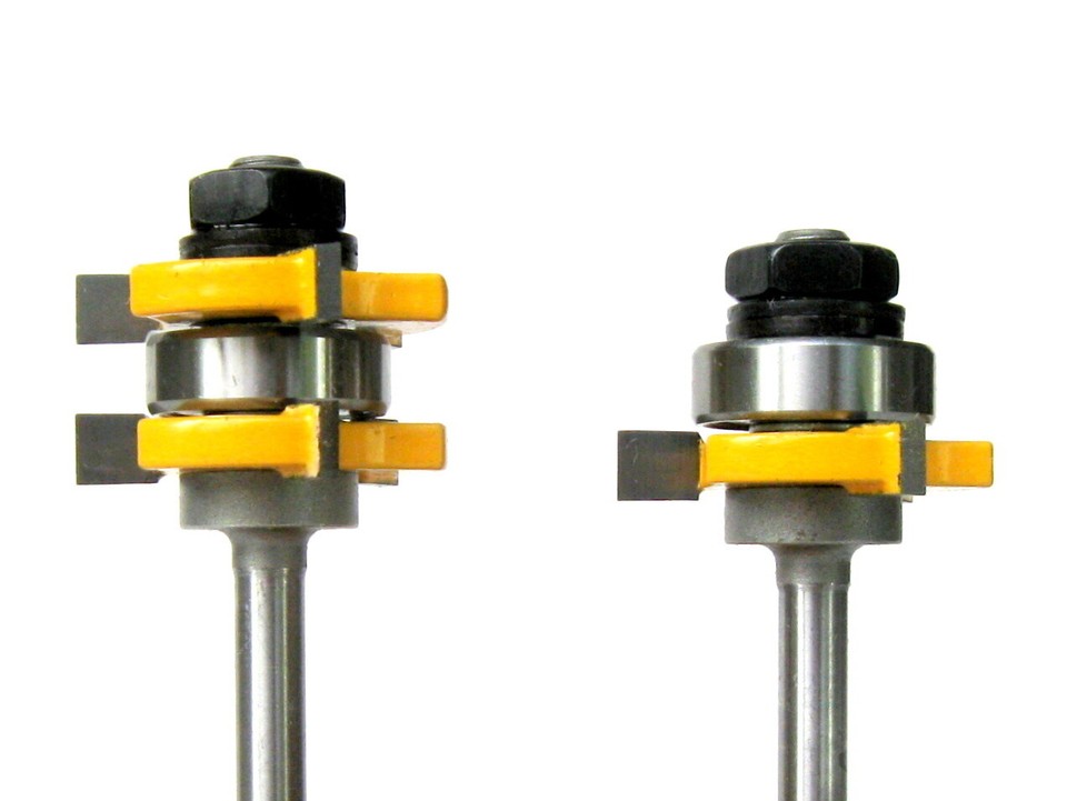 2 pc 1/4" Sh 1/4" Cutting Depth Tongue & Groove Joint Assembly Router ...