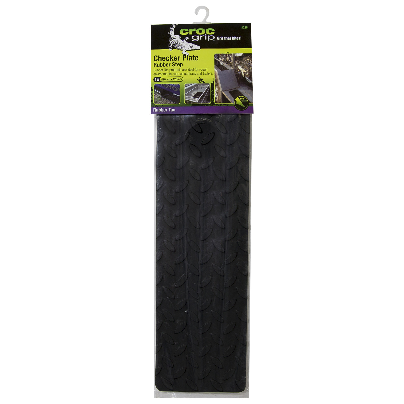 Croc Grip CHECKER PLATE RUBBER STEP 420x120mm Soft, Water-Resistant ...