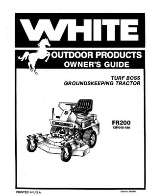 WHITE FR200 Turf Boss Groundskeeping Operators Manual | eBay