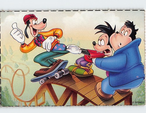 Postcard Goofy Skating with Max and P. J. Goof Troop Disney | eBay